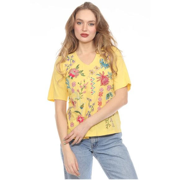 Johnny Was | Tops | Johnny Was Maureen Trapunto 34 Tee Shirt Floral ...